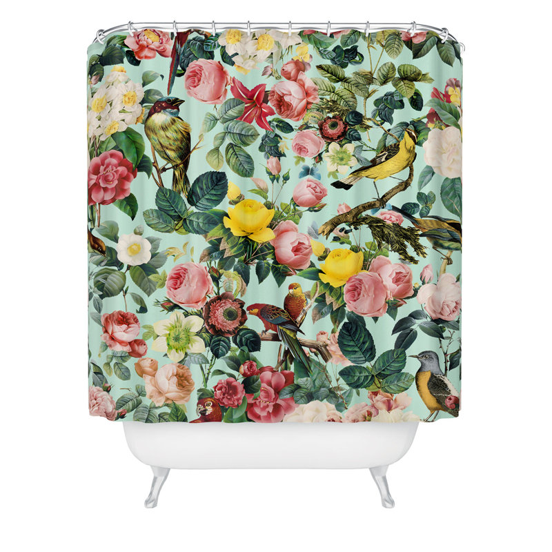 East Urban Home Floral Single Shower Curtain | Wayfair